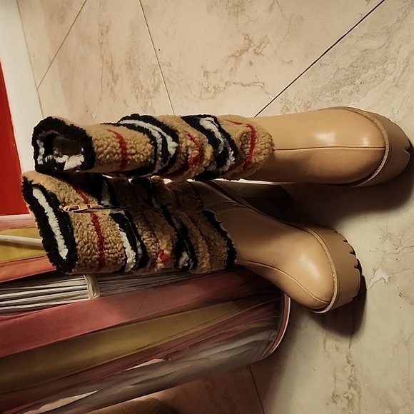 republican | Shoes | Tan Stipe Boots Various Sizes | Poshmark